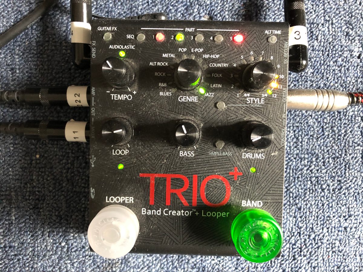 Verbindung des TRIO Band Creators mit der Effektloop eines Gitarrenamps ...